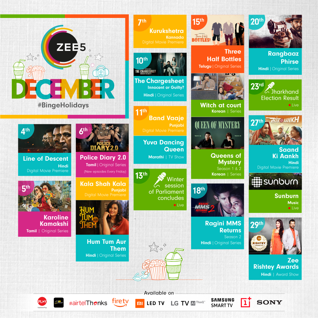 ZEE5 Unveils Their December – Binge Holidays Calendar