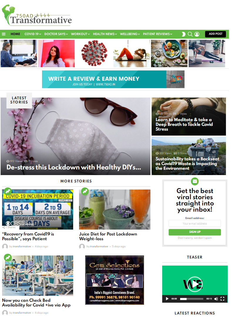 750AD Healthcare unveils its e-Magazine Transformative for Indian ...